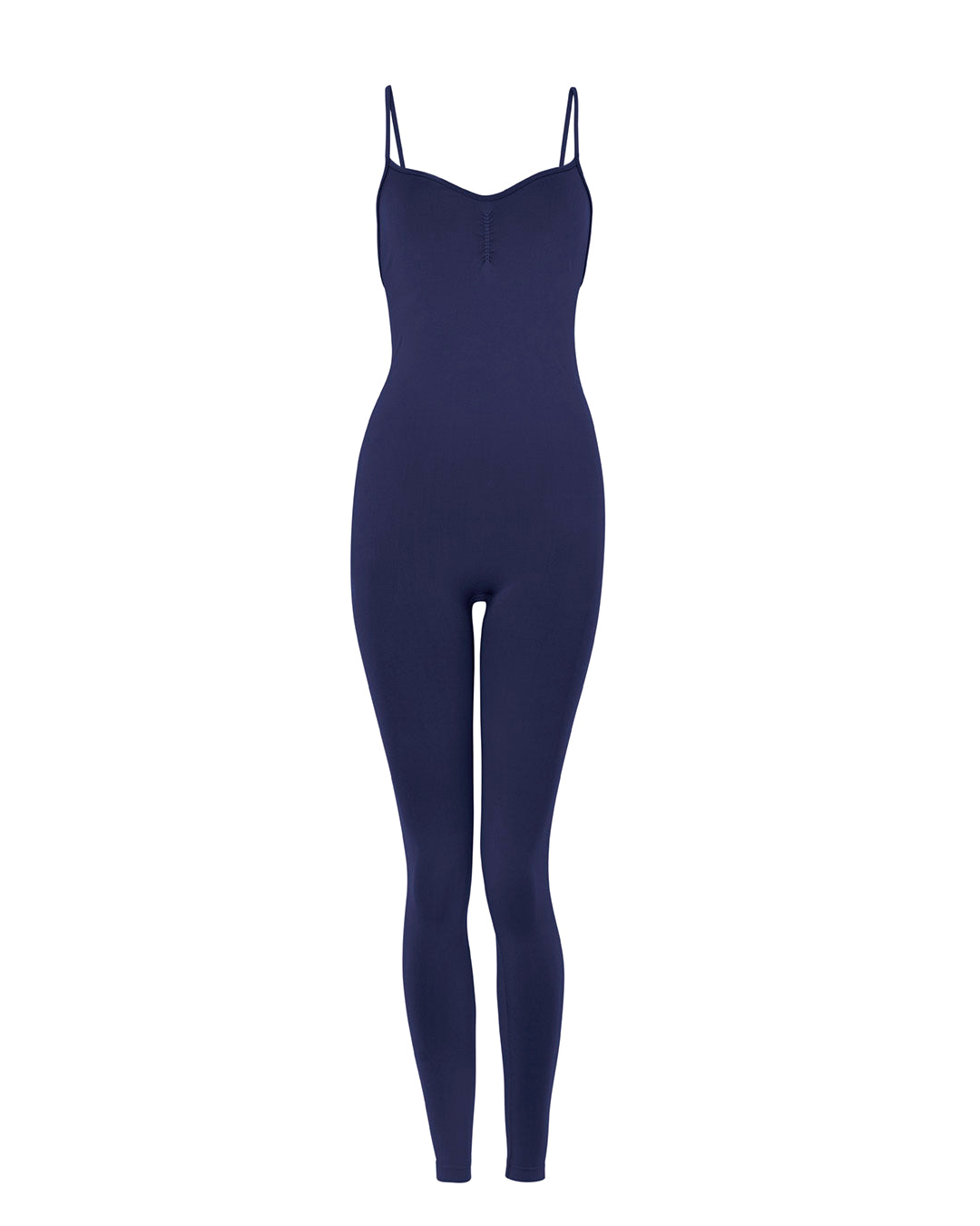 BALANCED Navy Unitard | Sleek Design with Spaghetti Straps | Ruching ...