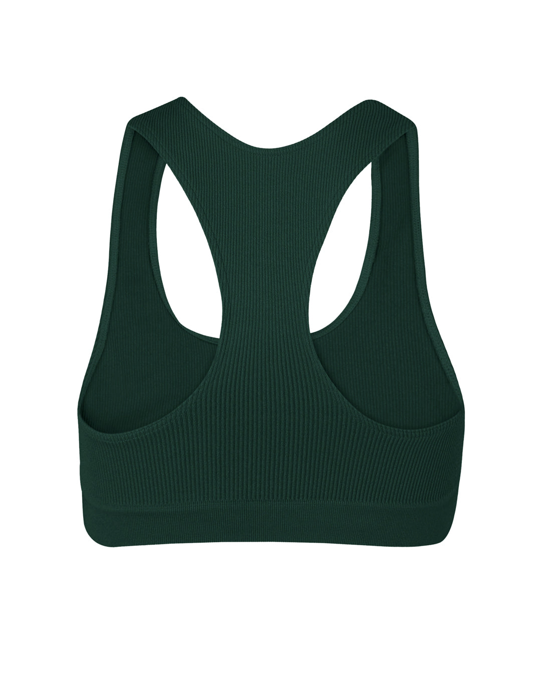 ELATED Ribbed Dark Green Crop Top | Athletic T-Back with Support Band ...